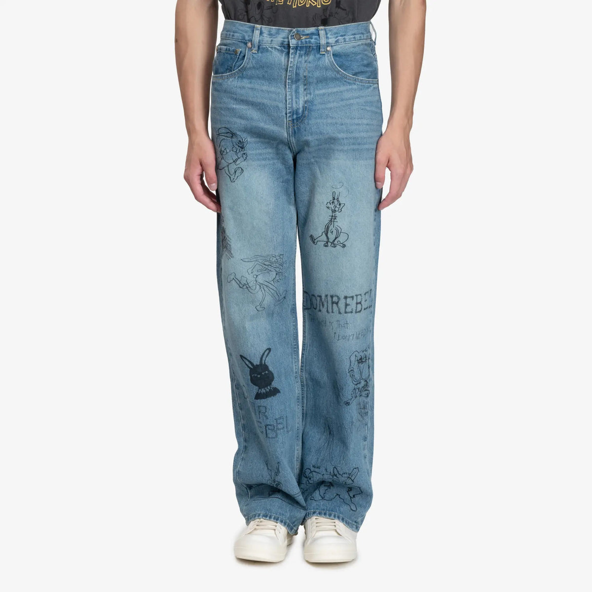Dom Rebel College Jeans Light-Wash Sketch Denim