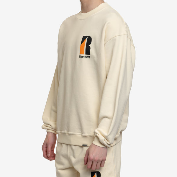Represent Clothing Brand Decade of Speed Sweatshirt in Cream