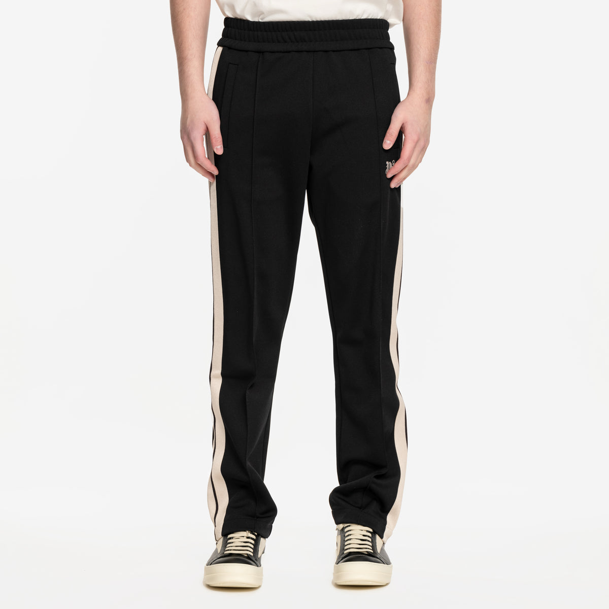 Palm Angels Mens Monogram Track Pants in Black