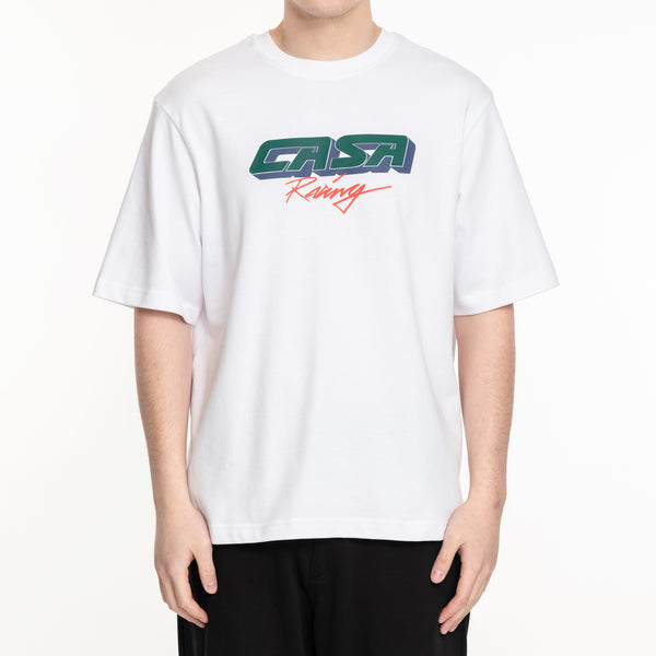 Men Casablanca Tee Casa Racing Oversize T-Shirt in White