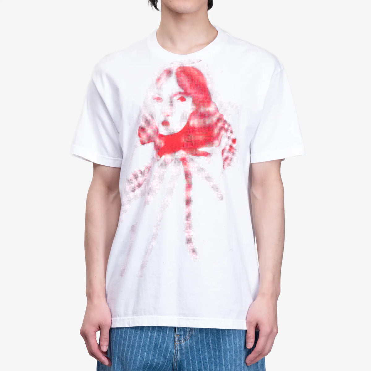 Kidsuper Mens Halftone Girl Face T-Shirt in White