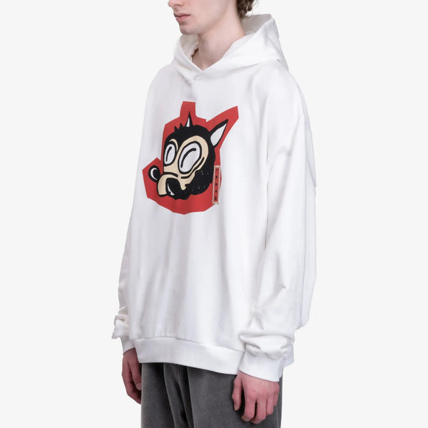 MARNI Mens Wolf Hoody in Lily White