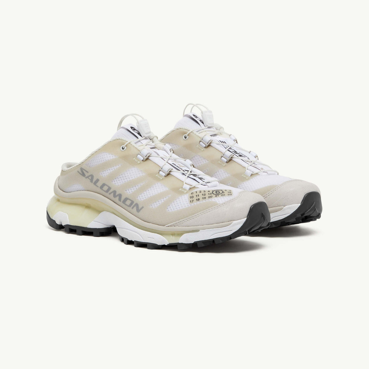 MM6 x Salomon XT-4 Mule – White/Silver Trail Slip-On