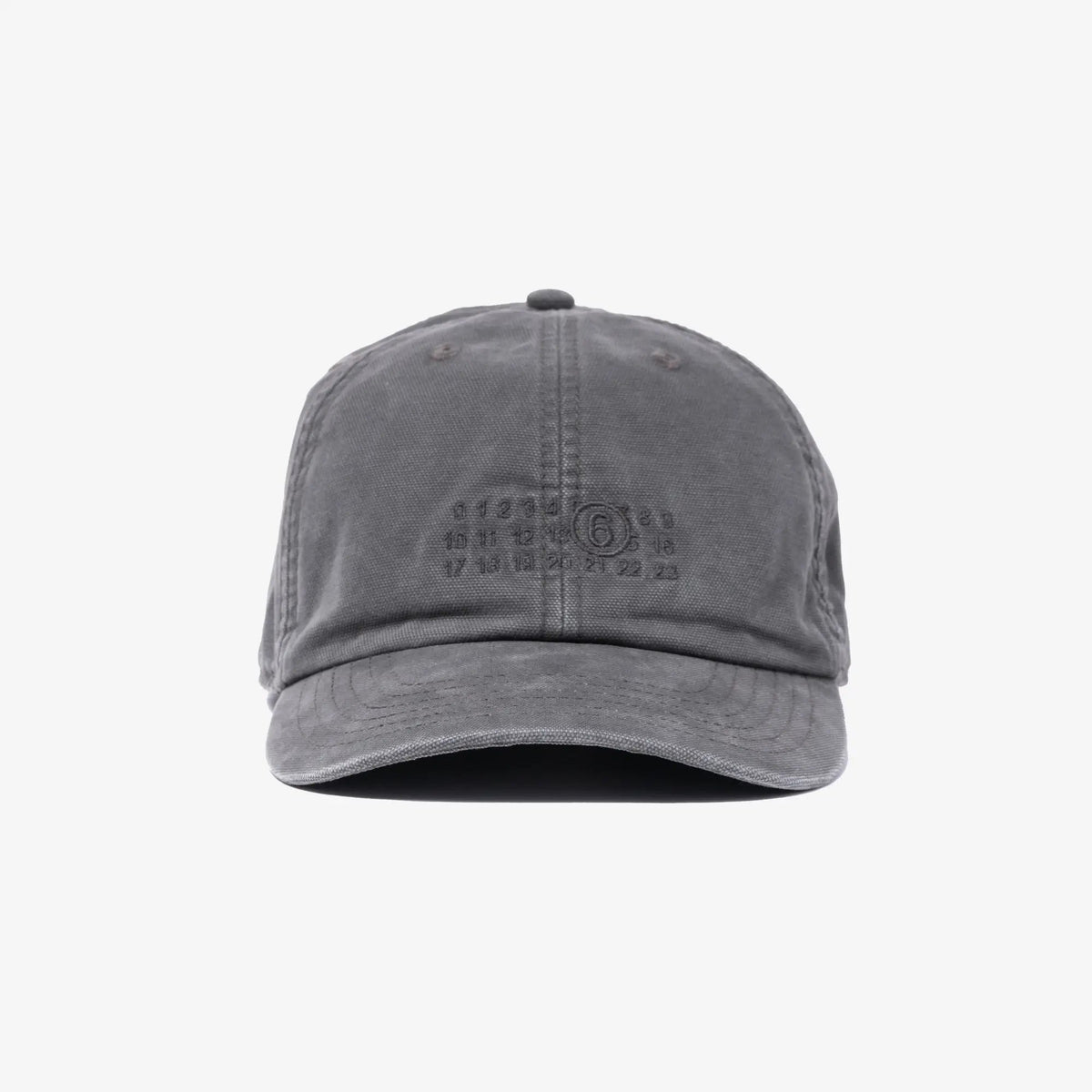 MM6 Maison Margiela Tonal Embroidered Washed Cap – Grey
