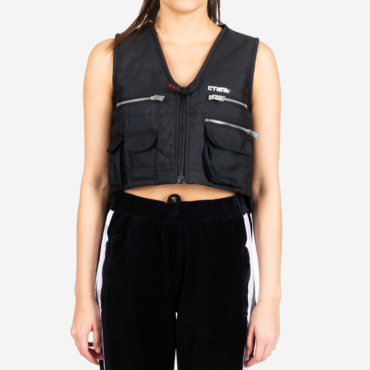 Heron Preston Womens Multipocket Fire Vest in Black