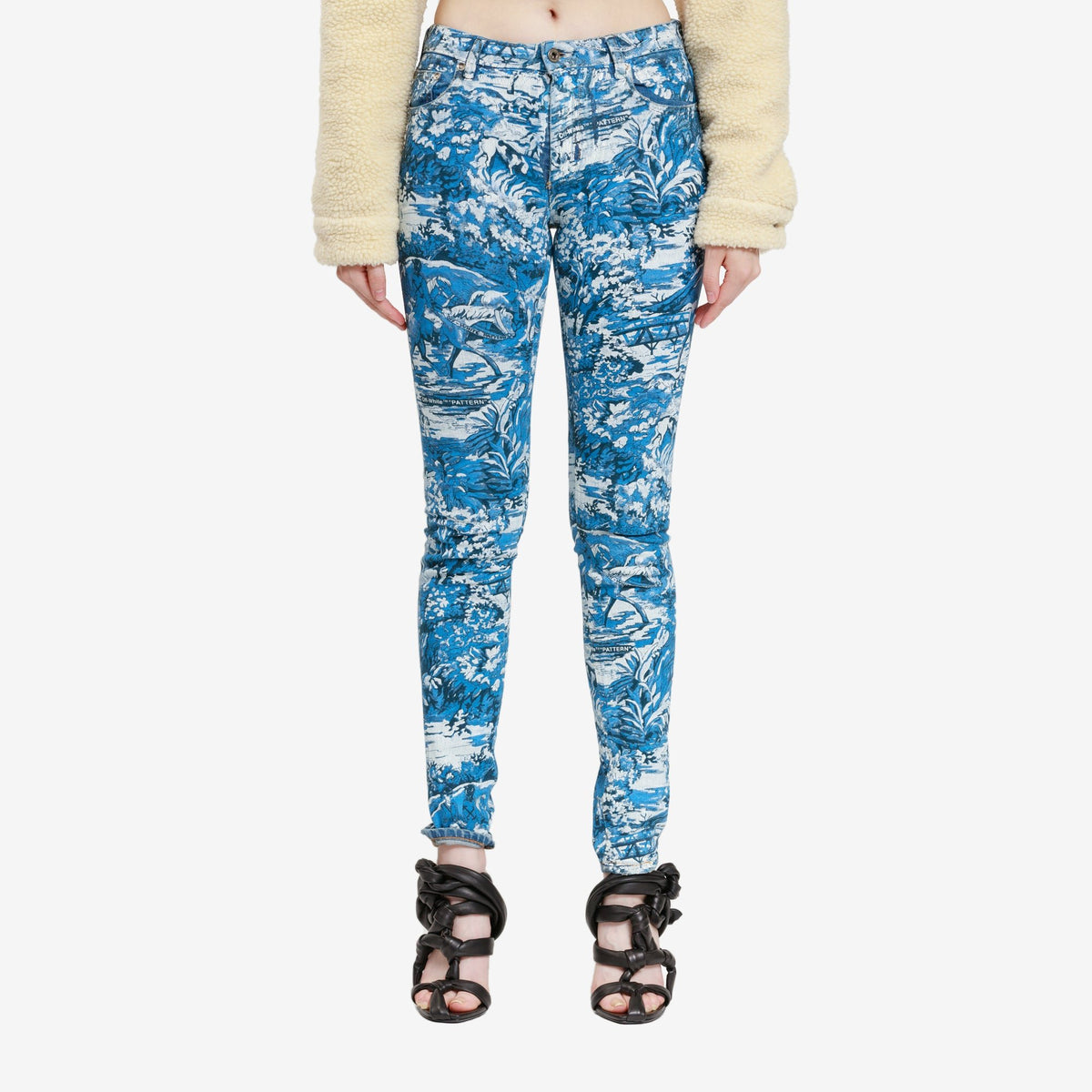 off white pattern jeans
